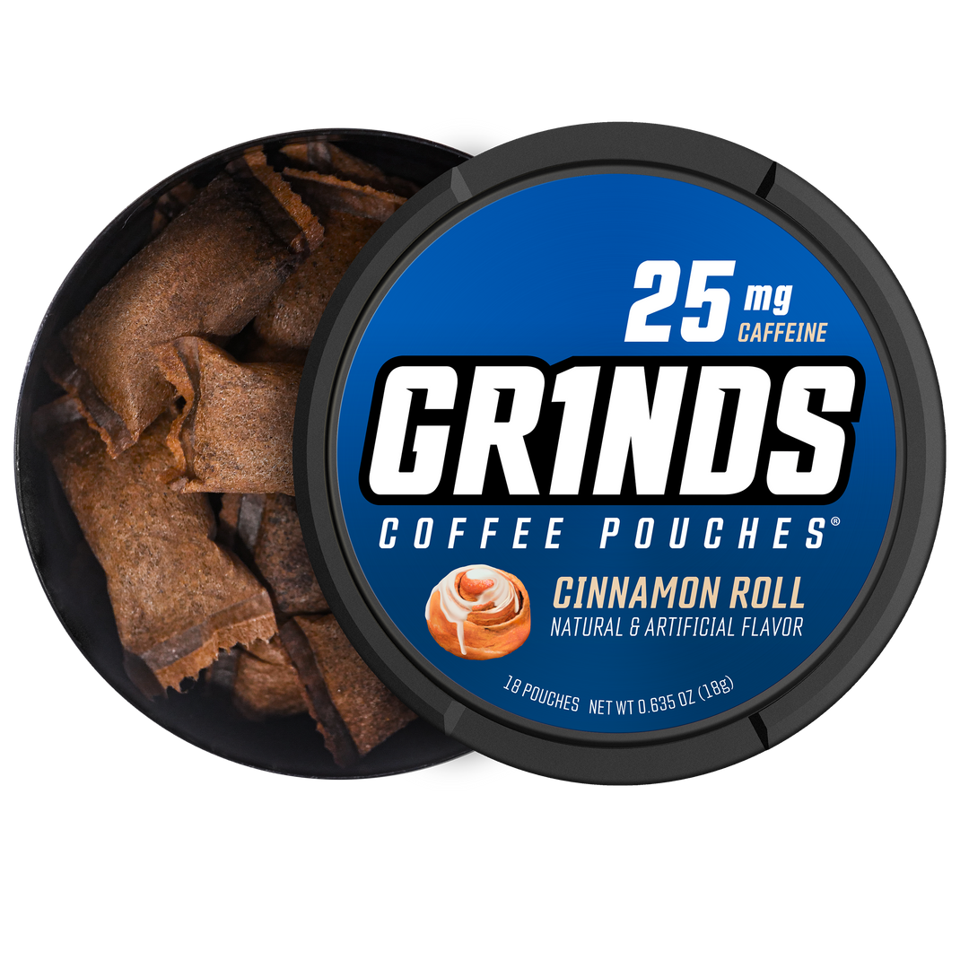 Energy & Tobacco Alternative | Grinds Coffee Pouches | Cinnamon Roll