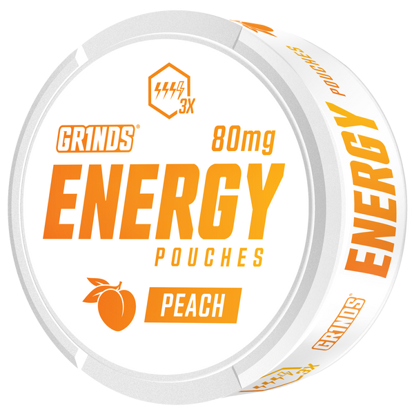 Grinds Energy Caffeine Pouches | Energy & Nicotine Alternative | Peach ...