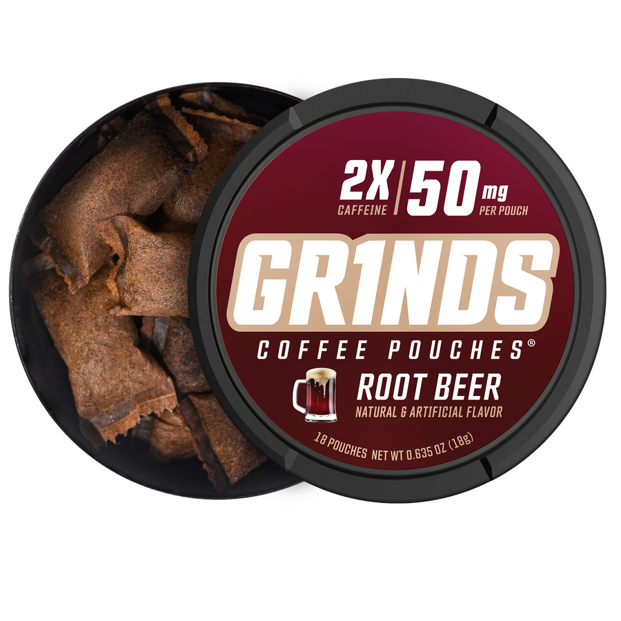 Energy & Tobacco Alternative | Grinds Coffee Pouches | Root Beer